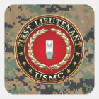 U.S. Marines: Second Lieutenant (USMC 2ndLt) [3D] Classic Round Sticker ...