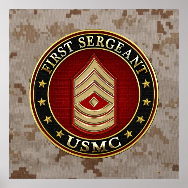 U.S. Marines: First Sergeant (USMC 1stSgt) [3D] Poster | Zazzle