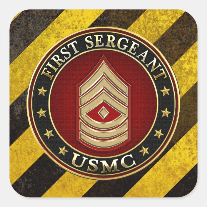 U.S. Marines: First Sergeant (USMC 1stSgt) [3D] Square Sticker | Zazzle.com