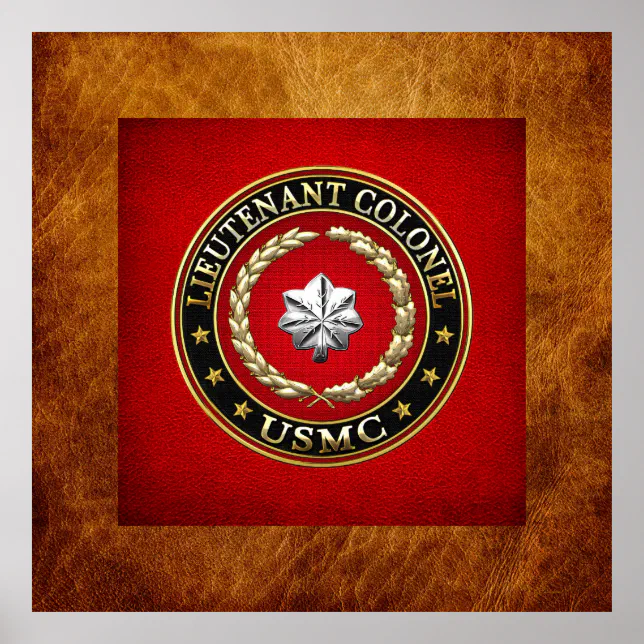 U.S. Marines: Lieutenant Colonel (USMC LtCol) [3D] Poster | Zazzle