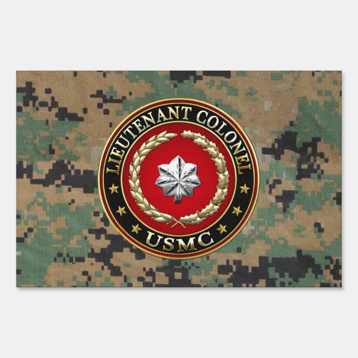 U.S. Marines: Lieutenant Colonel (USMC LtCol) [3D] Sign | Zazzle