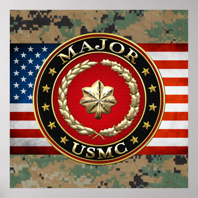 U.S. Marines: Major (USMC Maj) [3D] Poster | Zazzle