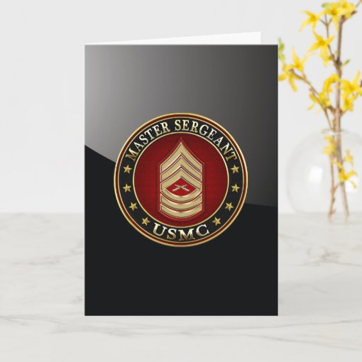U.S. Marines: Master Sergeant (USMC MSgt) [3D] Card | Zazzle