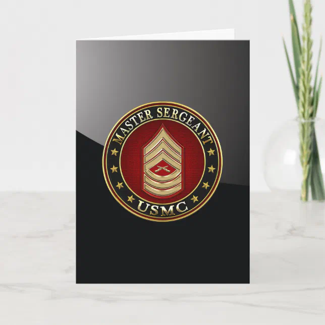 U.S. Marines: Master Sergeant (USMC MSgt) [3D] Card | Zazzle