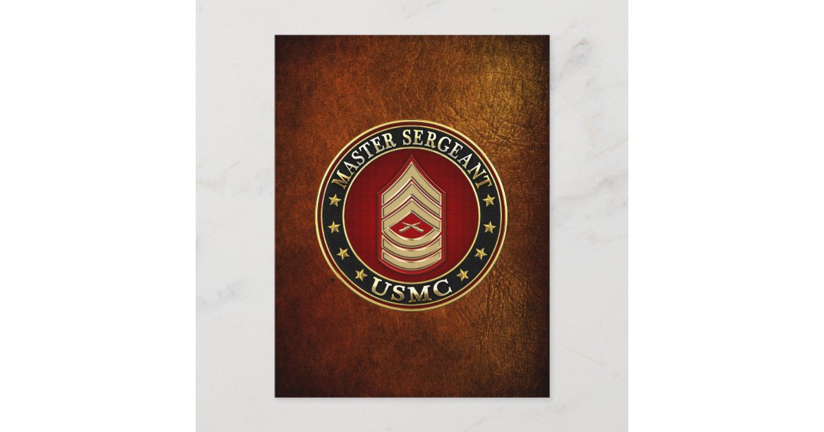 U.S. Marines: Master Sergeant (USMC MSgt) [3D] Postcard | Zazzle