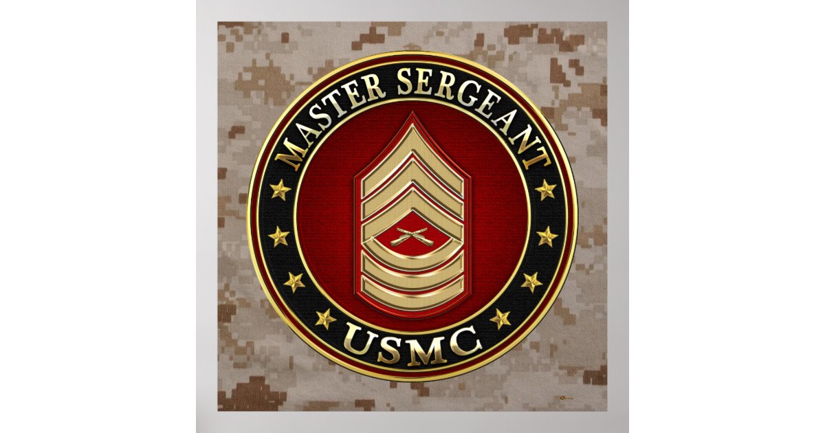 U.S. Marines: Master Sergeant (USMC MSgt) [3D] Poster | Zazzle.com