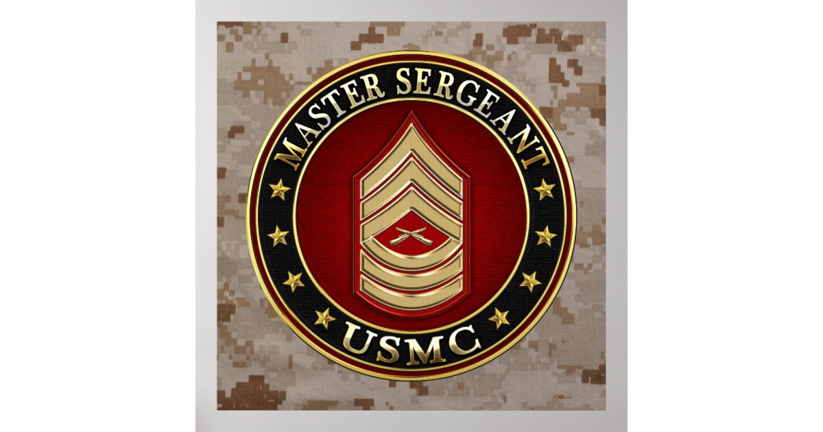 U.S. Marines: Master Sergeant (USMC MSgt) [3D] Poster | Zazzle