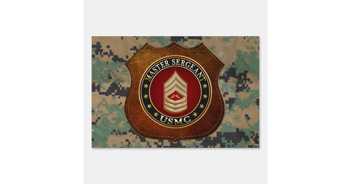 U.S. Marines: Master Sergeant (USMC MSgt) [3D] Sign | Zazzle