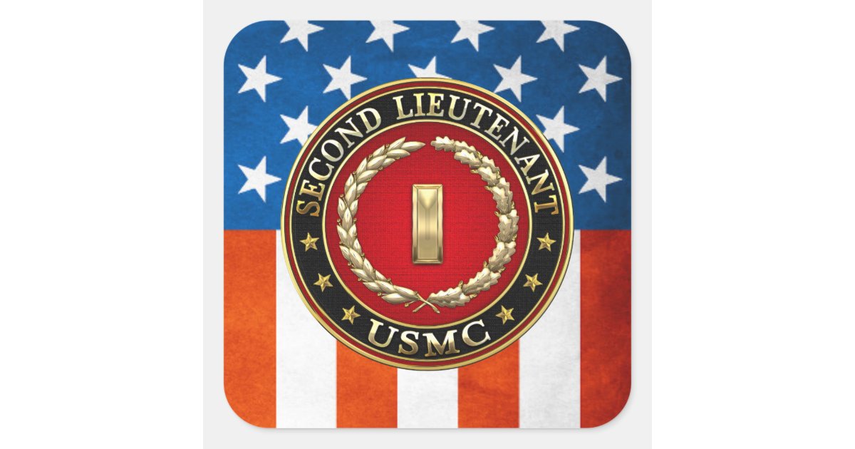 U.S. Marines: Second Lieutenant (USMC 2ndLt) [3D] Square Sticker | Zazzle