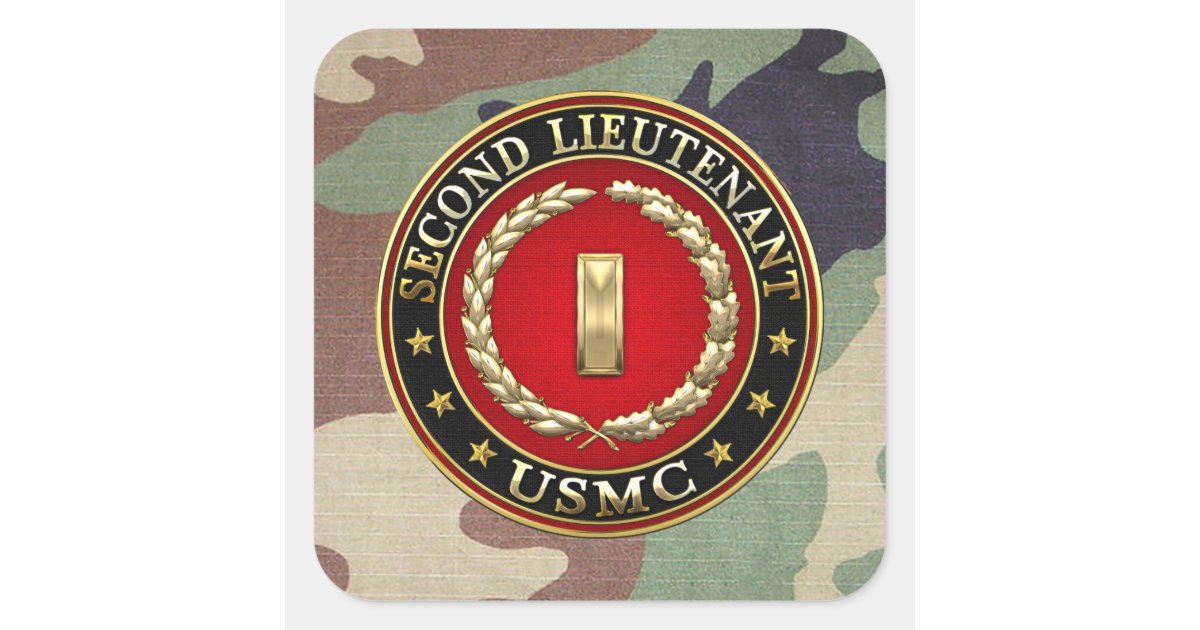 U.S. Marines: Second Lieutenant (USMC 2ndLt) [3D] Square Sticker | Zazzle
