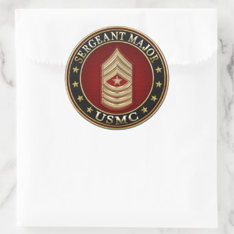 U.S. Marines: Sergeant Major (USMC SgtMaj) [3D] Classic Round Sticker ...