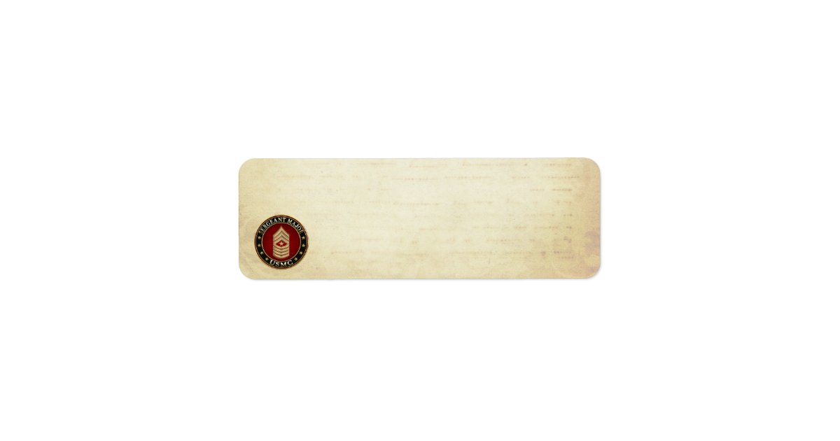 U.S. Marines: Sergeant Major (USMC SgtMaj) [3D] Label | Zazzle