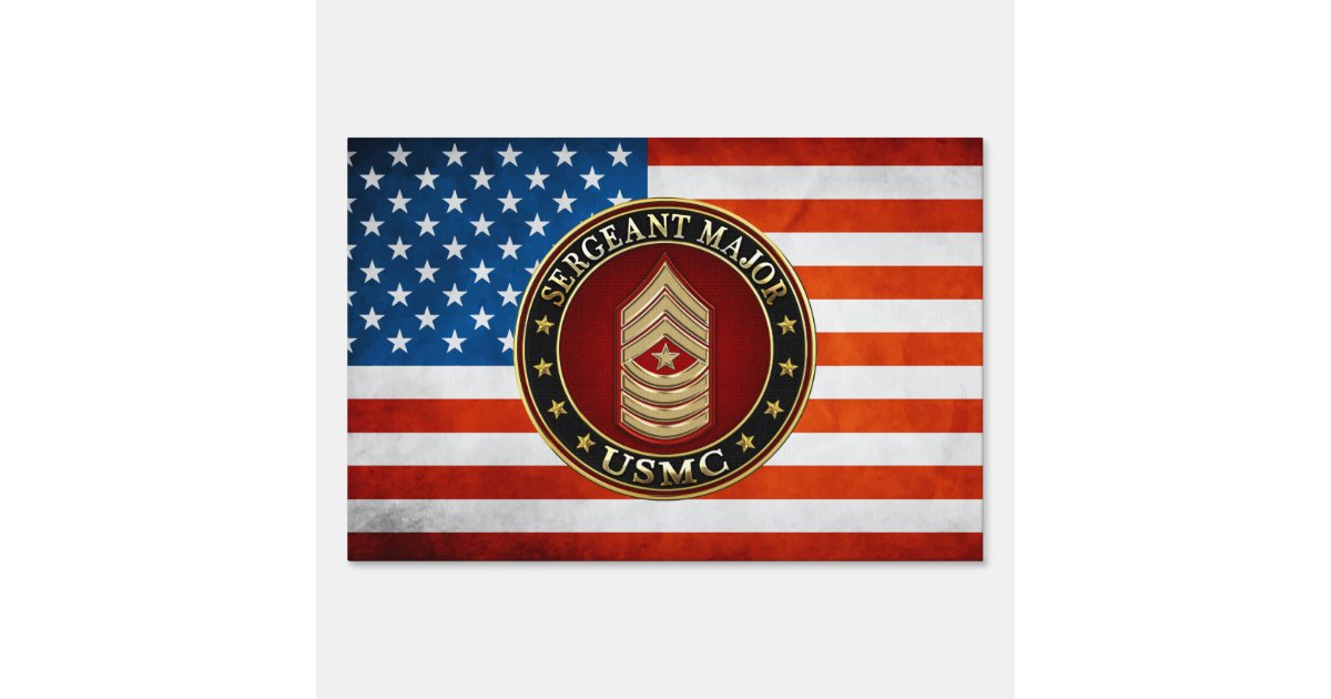 U.S. Marines: Sergeant Major (USMC SgtMaj) [3D] Sign | Zazzle