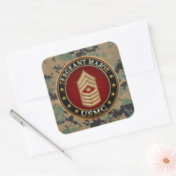 U.S. Marines: Sergeant Major (USMC SgtMaj) [3D] Square Sticker | Zazzle