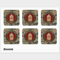 U.S. Marines: Sergeant Major (USMC SgtMaj) [3D] Square Sticker | Zazzle