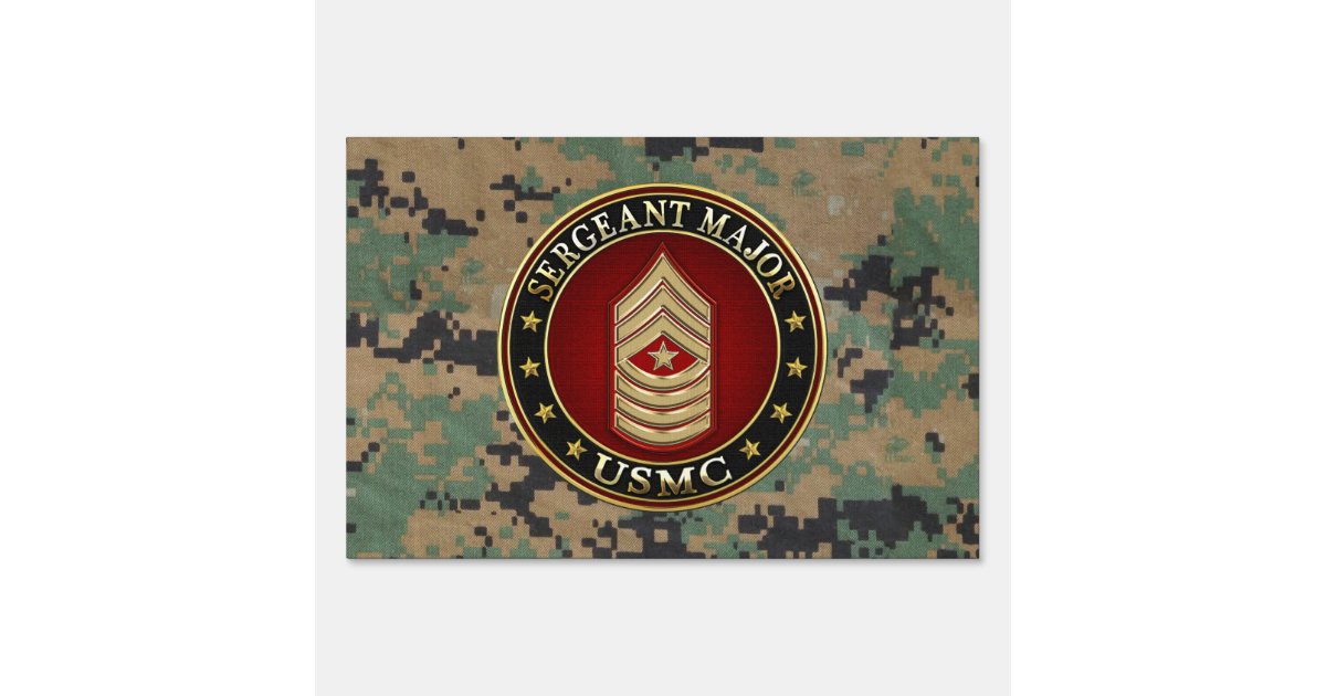 U.S. Marines: Sergeant Major (USMC SgtMaj) [3D] Yard Sign | Zazzle