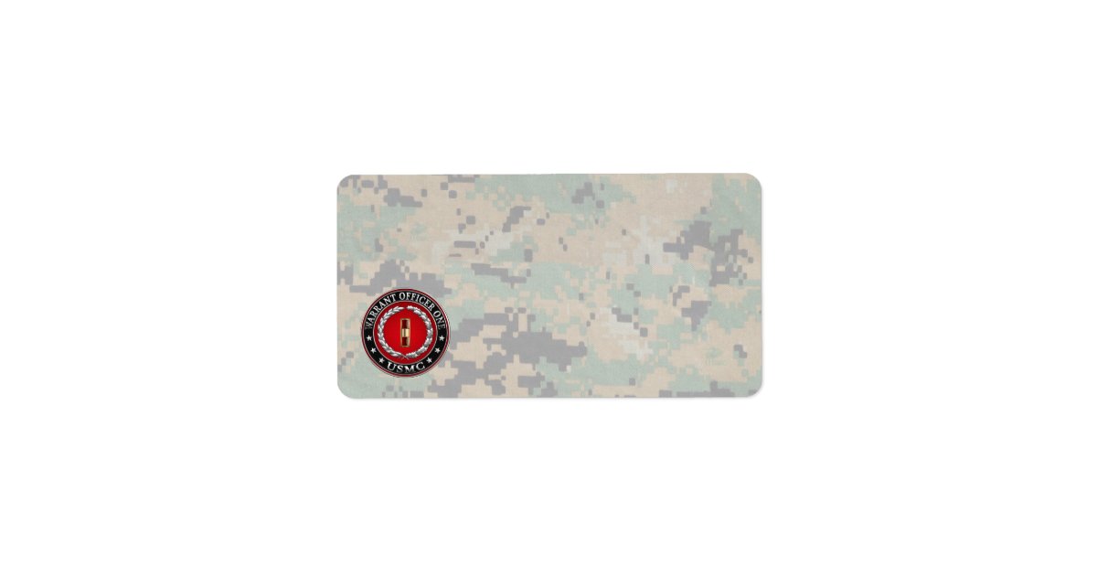 U.S. Marines: Warrant Officer One (USMC WO-1) [3D] Label | Zazzle