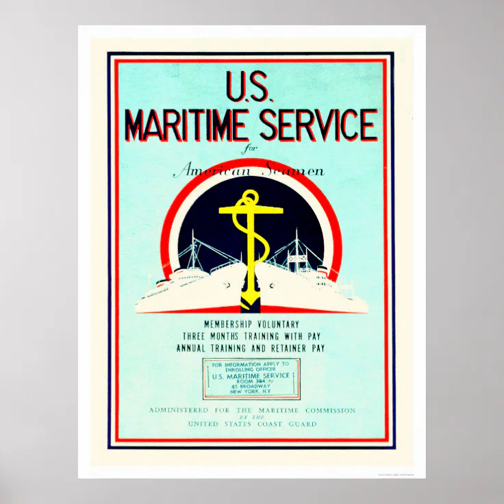 U.S. Maritime Service (US02055) Poster | Zazzle