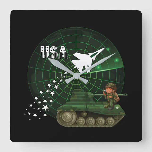 U.S. Military Air Force and Army Radar Clock | Zazzle