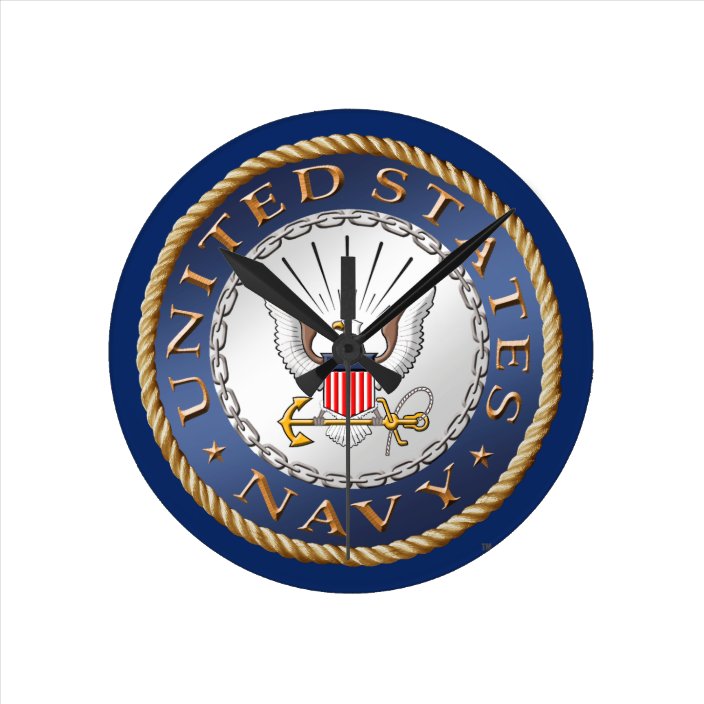 U.S. Navy Acrylic Wall Clock | Zazzle
