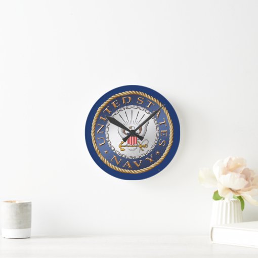 U.S. Navy Acrylic Wall Clock | Zazzle