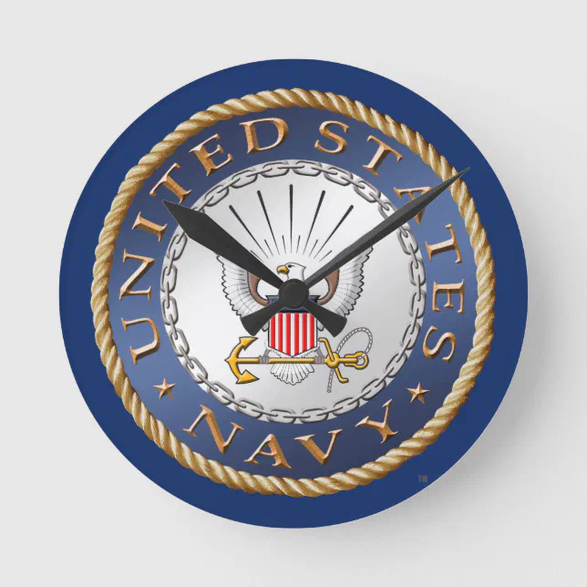 U.S. Navy Acrylic Wall Clock | Zazzle