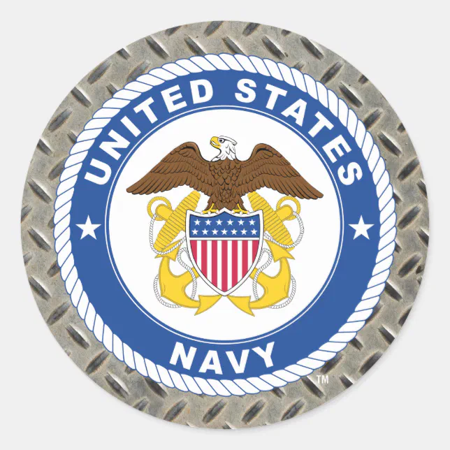U.S. Navy | Officer Crest Classic Round Sticker | Zazzle
