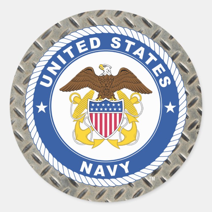 U.S. Navy | Officer Crest Classic Round Sticker | Zazzle