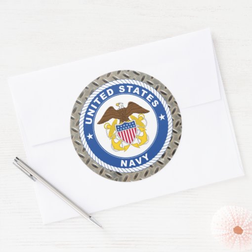 U.S. Navy | Officer Crest Classic Round Sticker | Zazzle