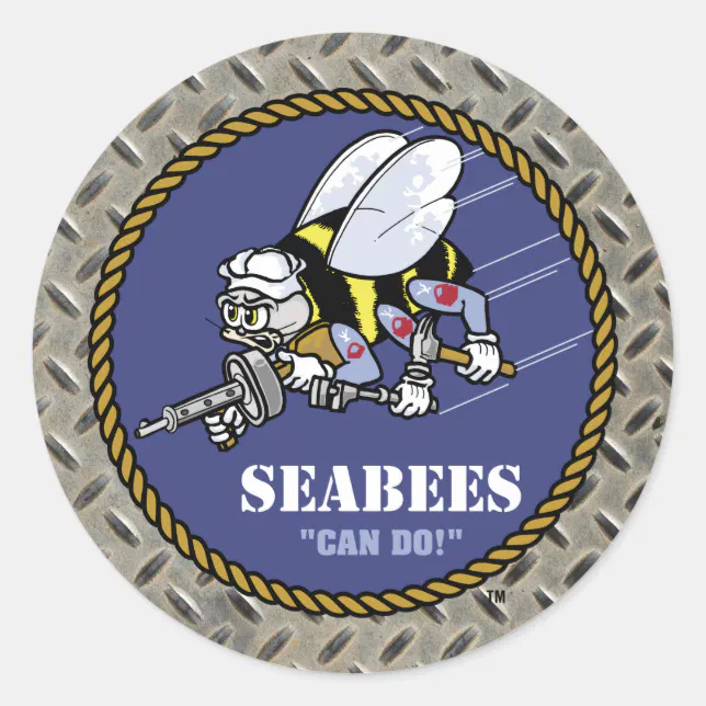 U.S. Navy | Seabees Classic Round Sticker | Zazzle