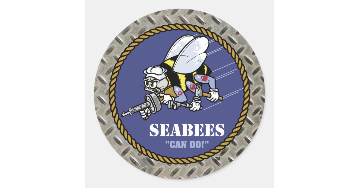 U.S. Navy | Seabees Classic Round Sticker | Zazzle.com