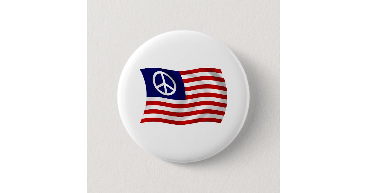 U.S. Peace Sign Flag Button | Zazzle