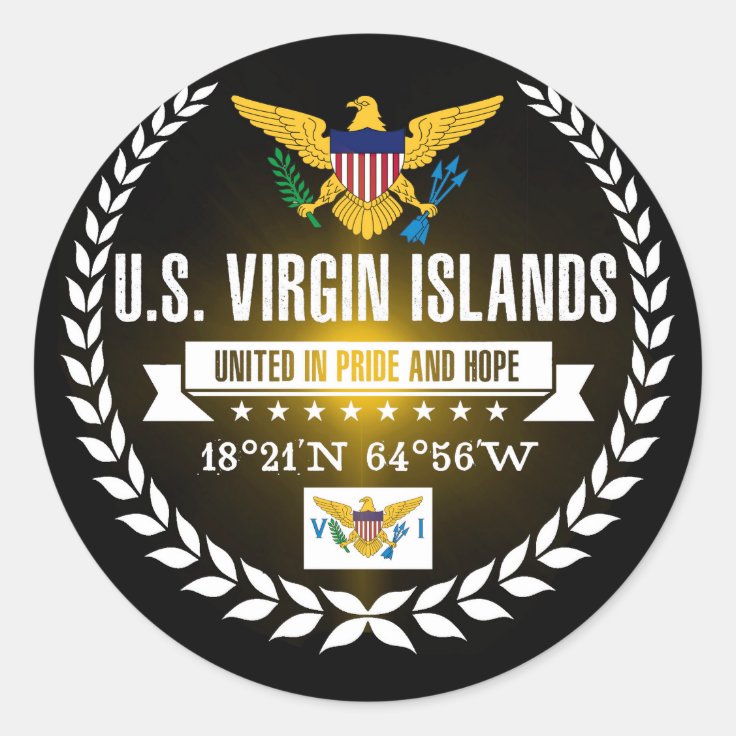 U.S. Virgin Islands Classic Round Sticker | Zazzle