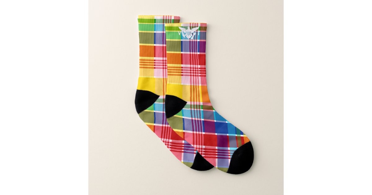 U.S. Virgin Islands Flag, Madras Socks | Zazzle