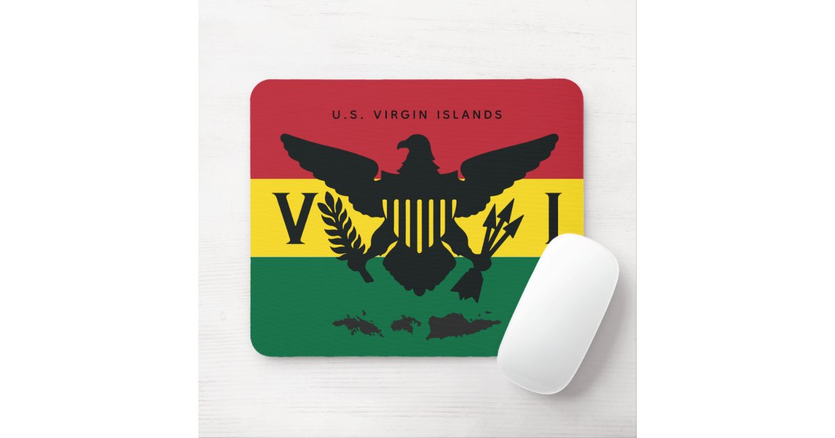 U.S. Virgin Islands Flag Red, Yellow, Green, Rasta Mouse Pad | Zazzle