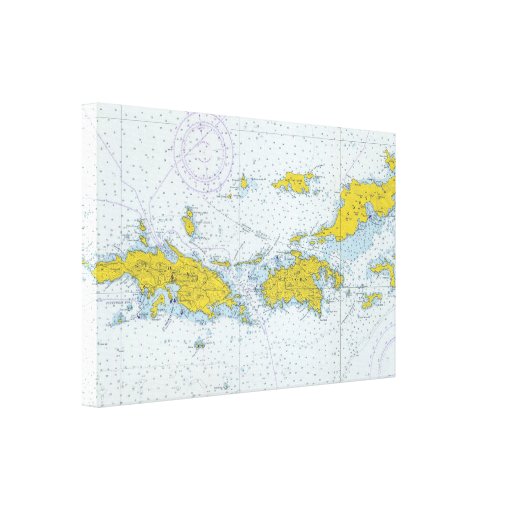 U.S. Virgin Islands nautical chart map Canvas Print | Zazzle