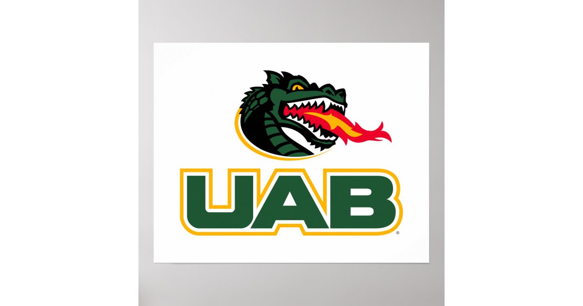 UAB Blazers Logo Dragon Mascot Poster | Zazzle