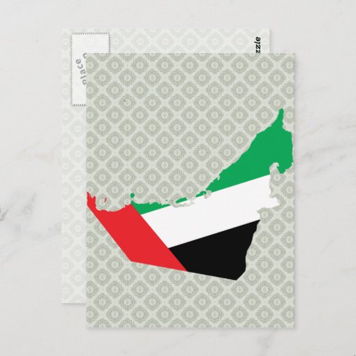 Uae Flag Map full size Postcard | Zazzle