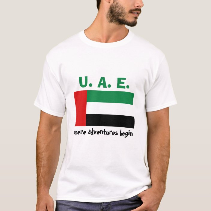 UAE Flag + Map + Text T-Shirt | Zazzle.com