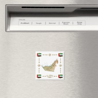 UAE Map + Flags Magnet | Zazzle