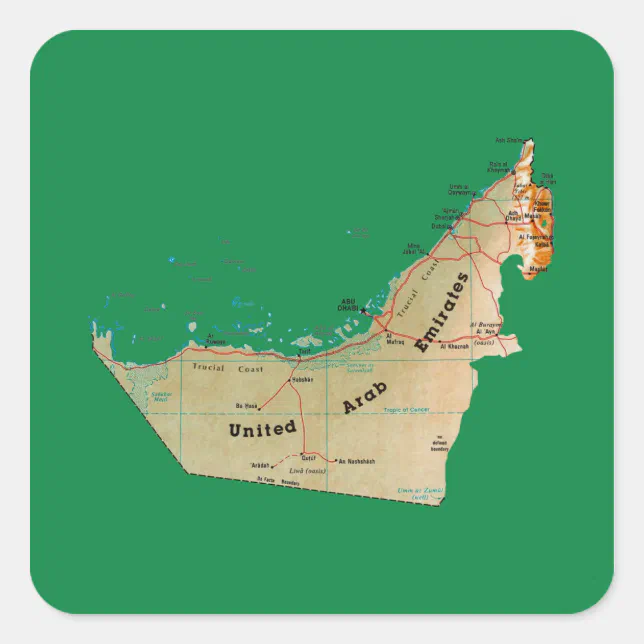 UAE Map Sticker | Zazzle