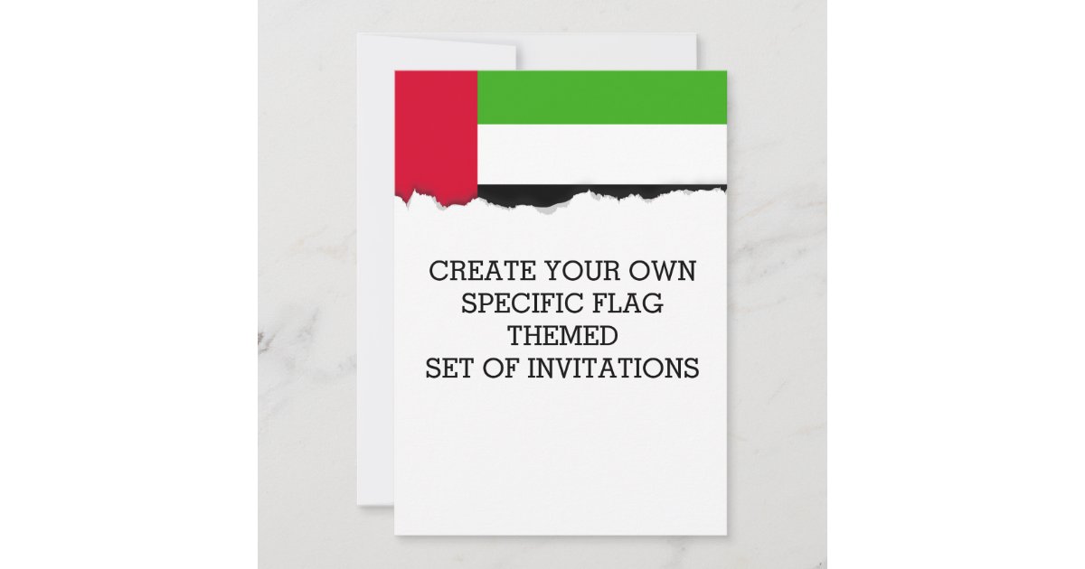 UAE United Arab Emirates Flag Invitation | Zazzle