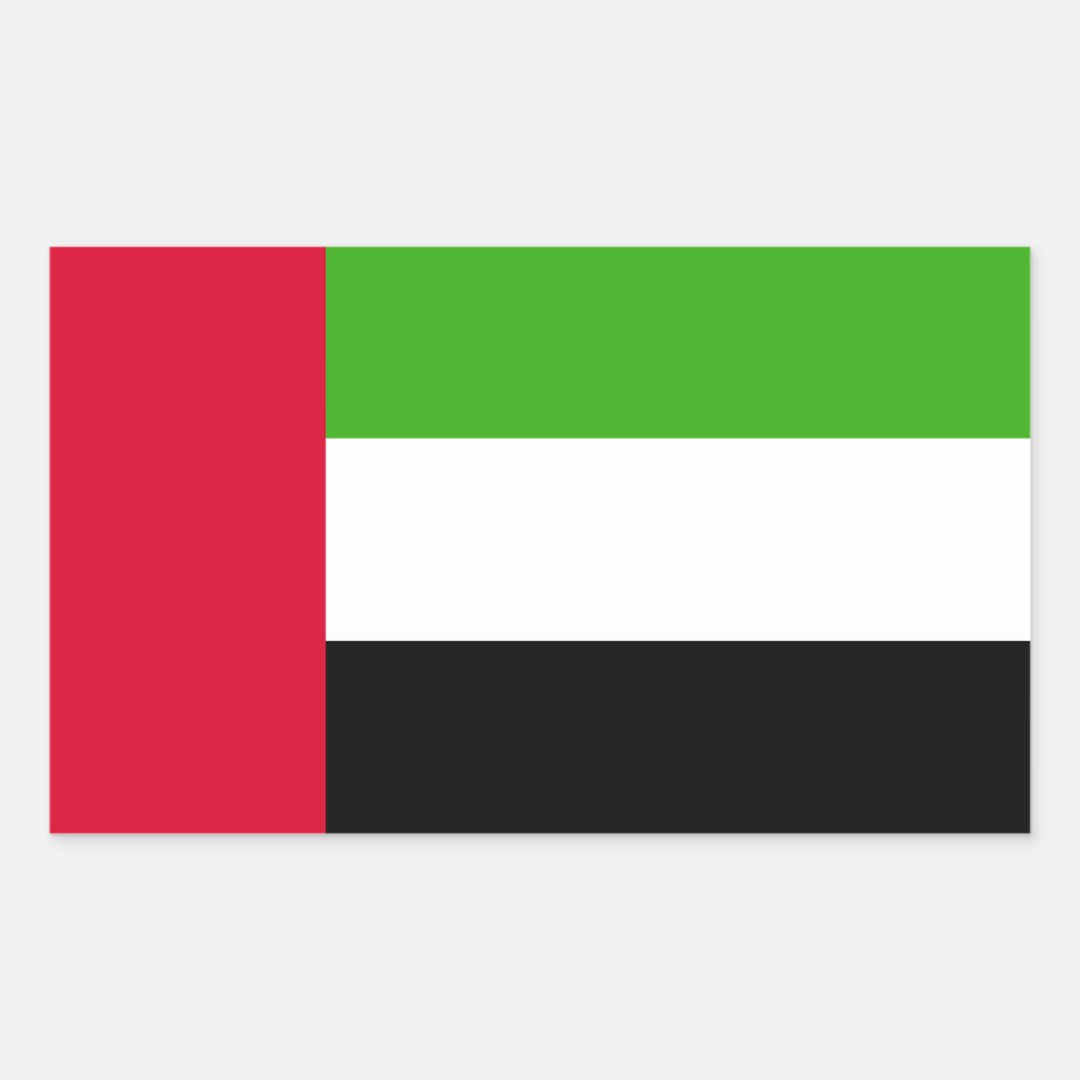UAE United Arab Emirates Flag Rectangular Sticker | Zazzle