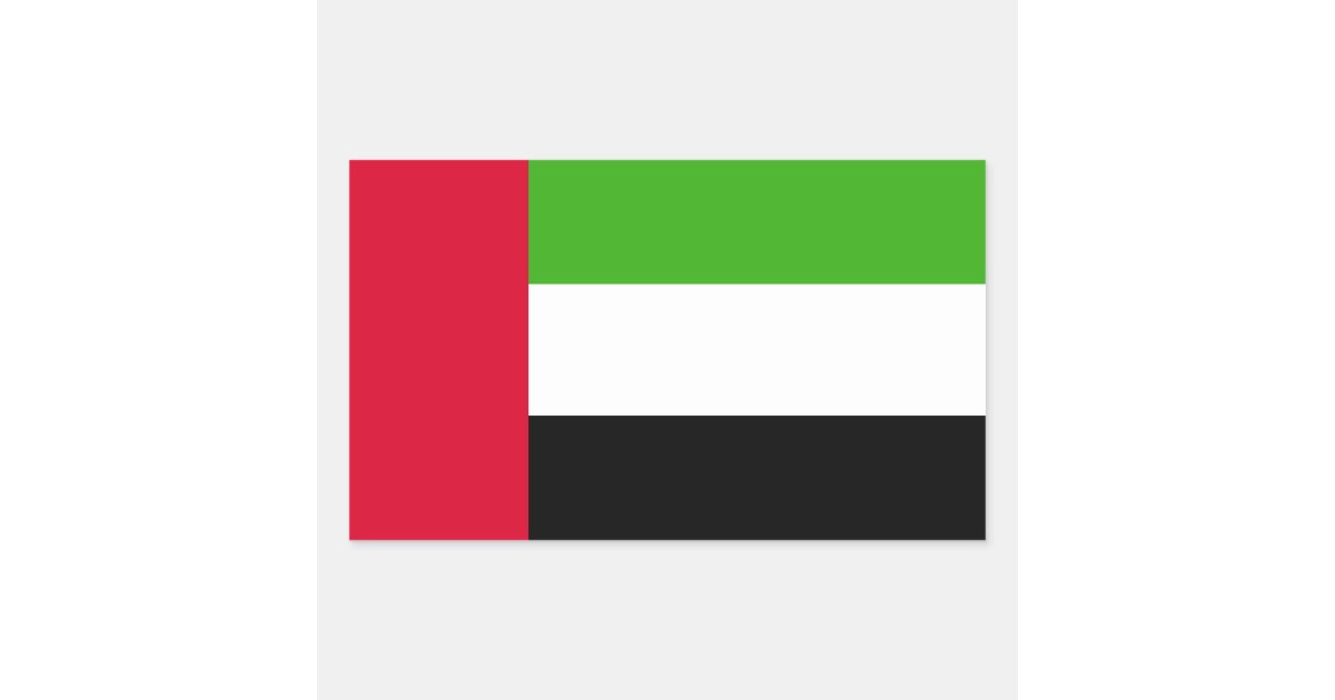 UAE United Arab Emirates Flag Rectangular Sticker | Zazzle