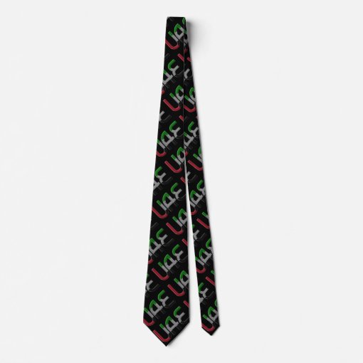 UAE United Arab Emirates Flag Typography Pattern Tie | Zazzle