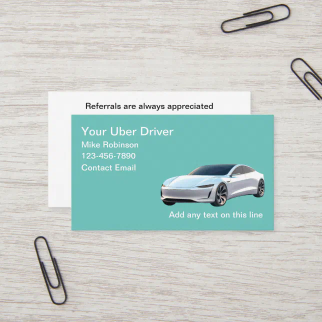 Uber Driver Electric Car Theme Business Cards | Zazzle