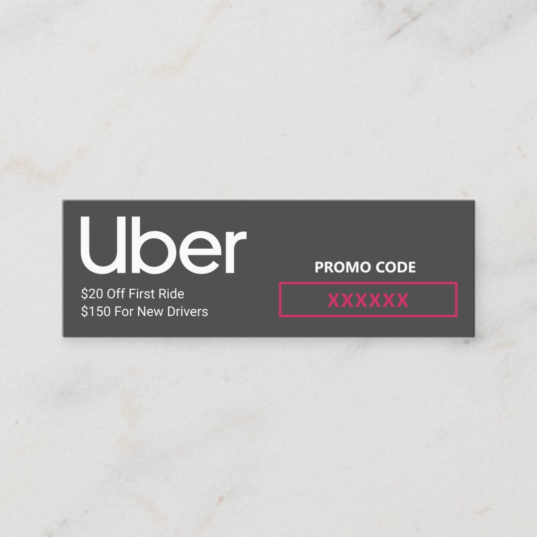 Uber Driver Promo Code Referral Mini Business Card | Zazzle