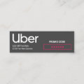 Uber Driver Promo Code Referral Mini Business Card | Zazzle