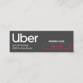 Uber Driver Promo Code Referral Mini Business Card | Zazzle