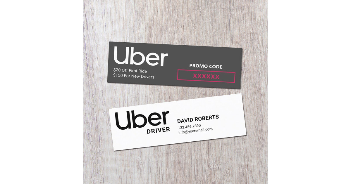 Uber Driver Promo Code Referral Mini Business Card | Zazzle